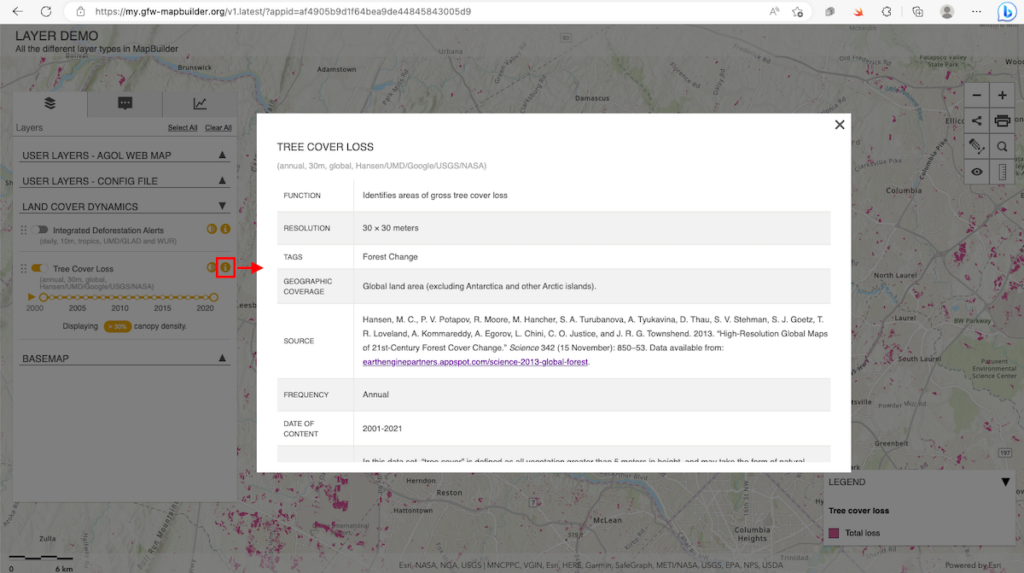 Edit metadata for a data layer - MapBuilder