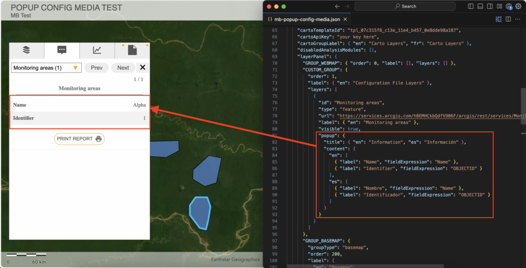 Configure pop-ups - MapBuilder